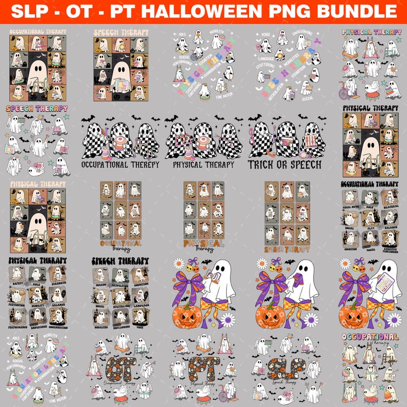 25+ Therapy Squad Halloween Png Bundle, SLP OT PT Png, Spooky Therapist ...