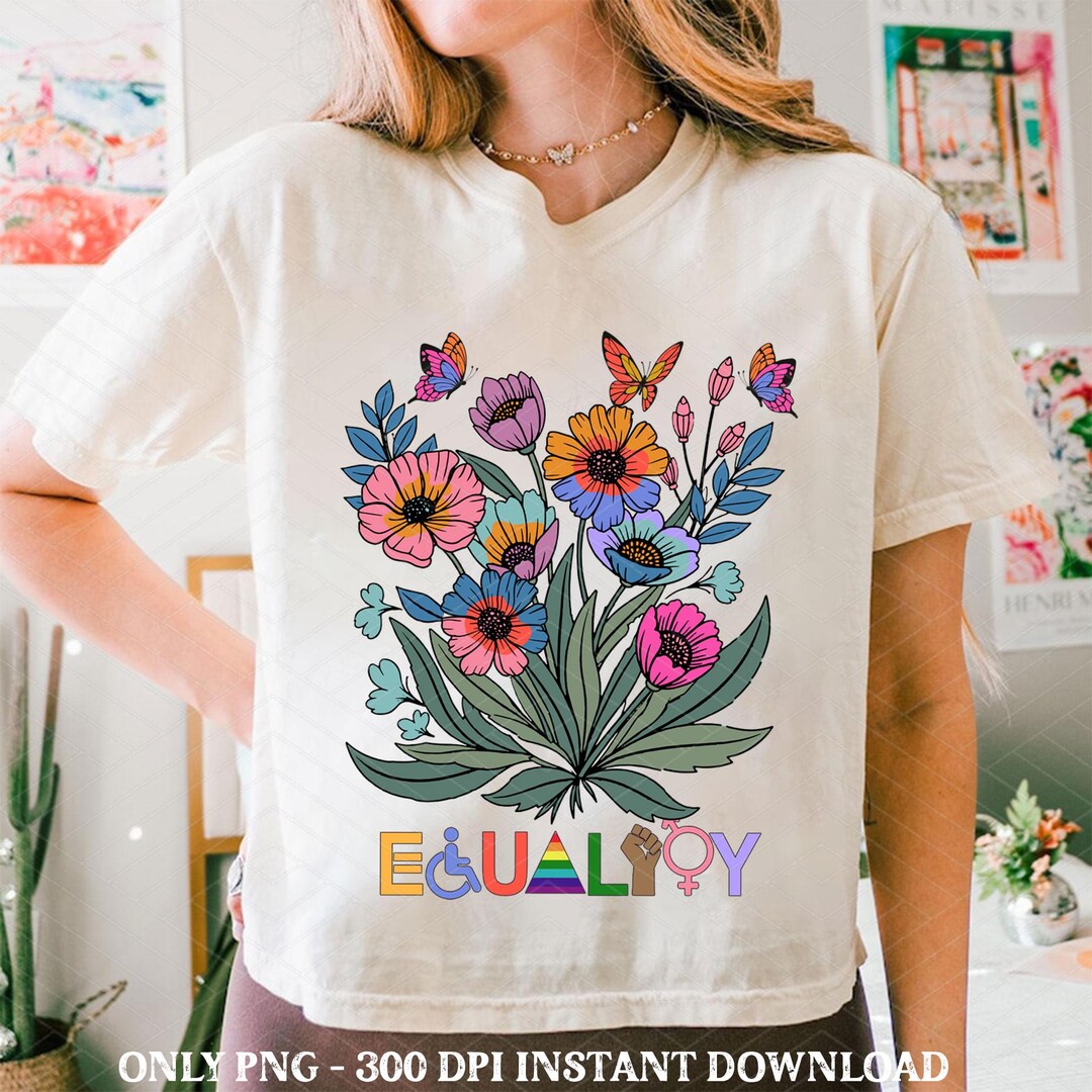 Equality PNG, LGBT Flower Pride Digital Download, Anti Trump Inclusive ...