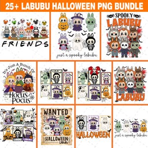 25+ Retro Halloween Labubu Png Clipart, Horror Labubu Png, Cute Spooky ...