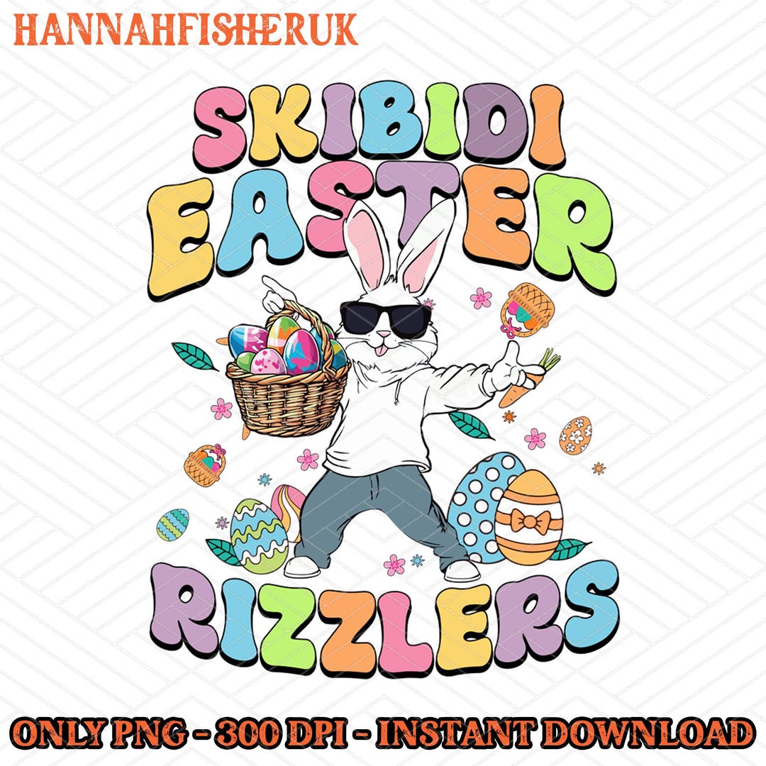 Skibidi Easter Rizzles Png, Gen Alpha Slang Funny Easter Png, Gift for ...