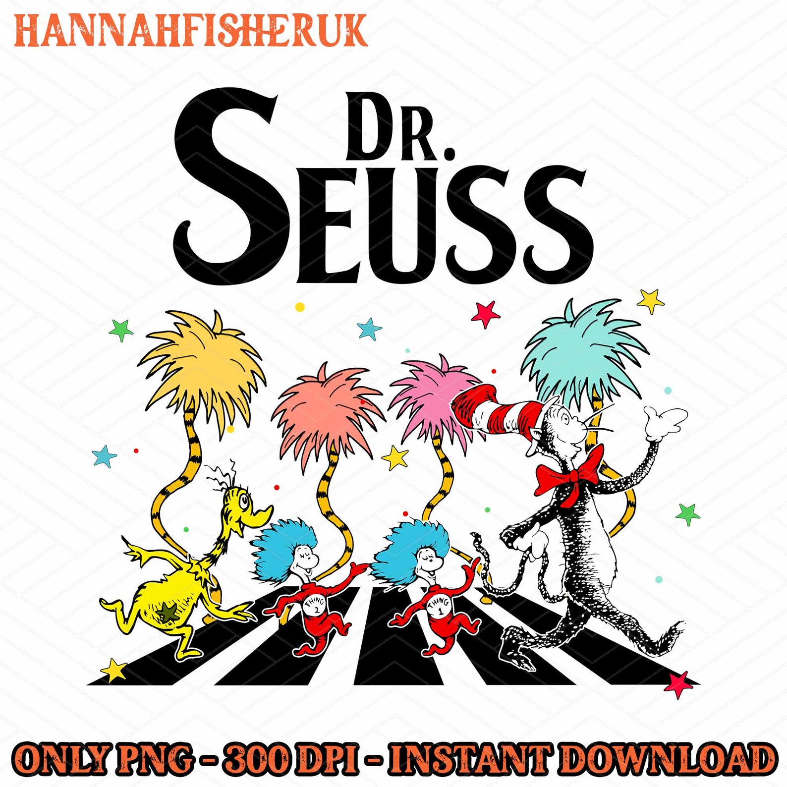 Dr Seuss Abbey Road Png, Dr Seuss Day PNG, Cat in the Hat Png, Oh the ...