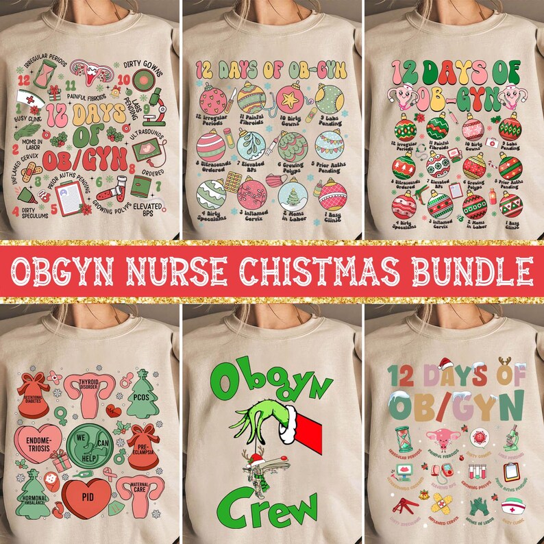 Obgyn Christmas Bundle Png, OB Christmas Png, Obgyn Xmas Png, Merry ...