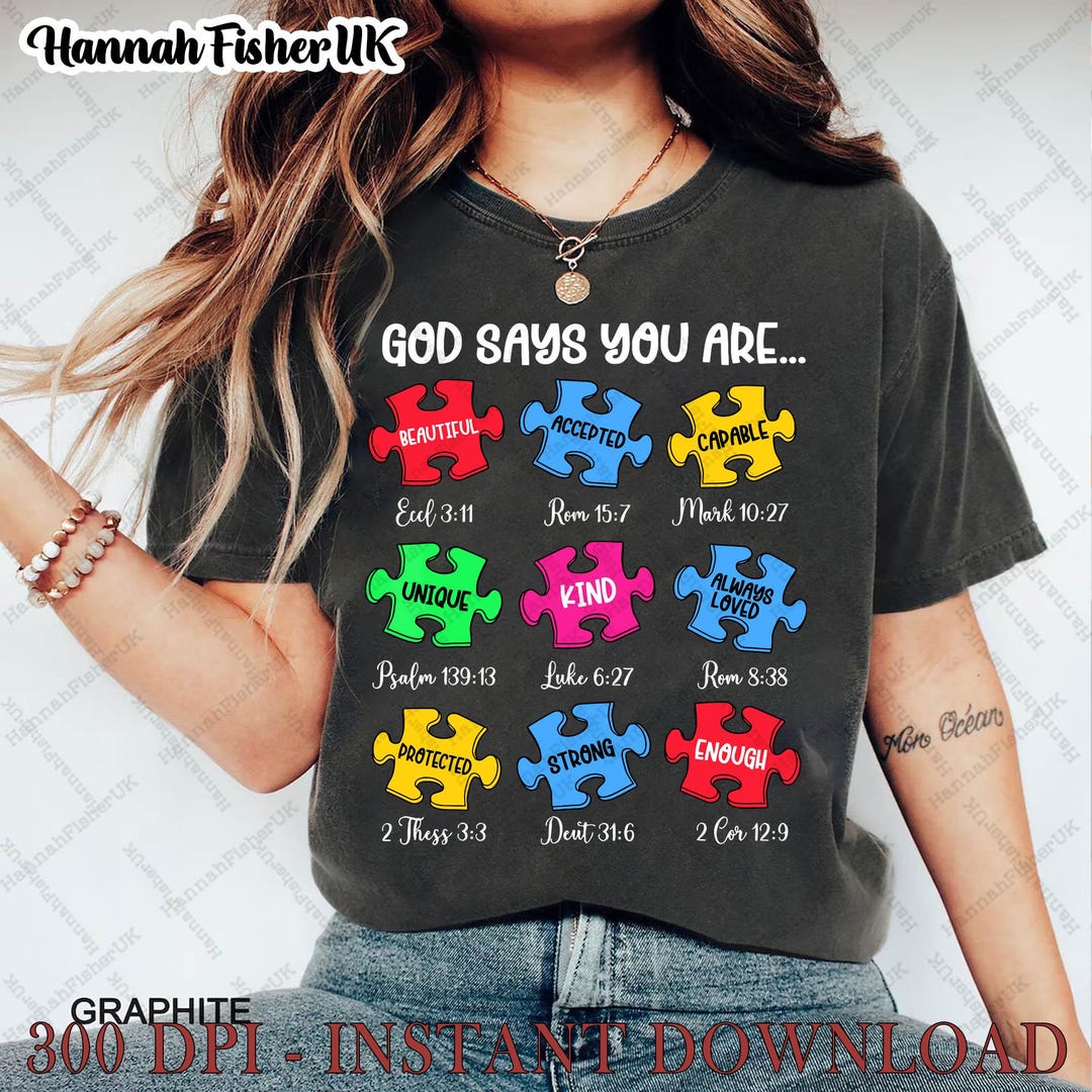 God Says I Am Autism Png, Retro Autism Png, Autism Bible Verse Png ...