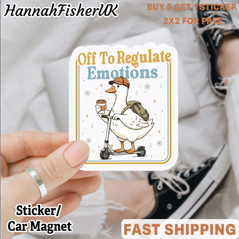 Off to Regulate Emotions Goose Sticker/car Magnet, Funny Goose Mental ...