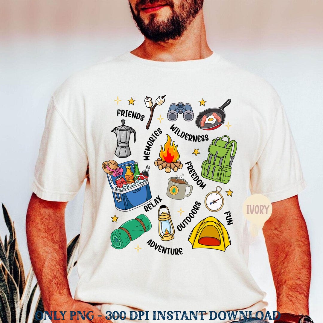 Retro Groovy Camping Life Summer Vacation Png, Camping Life Png ...