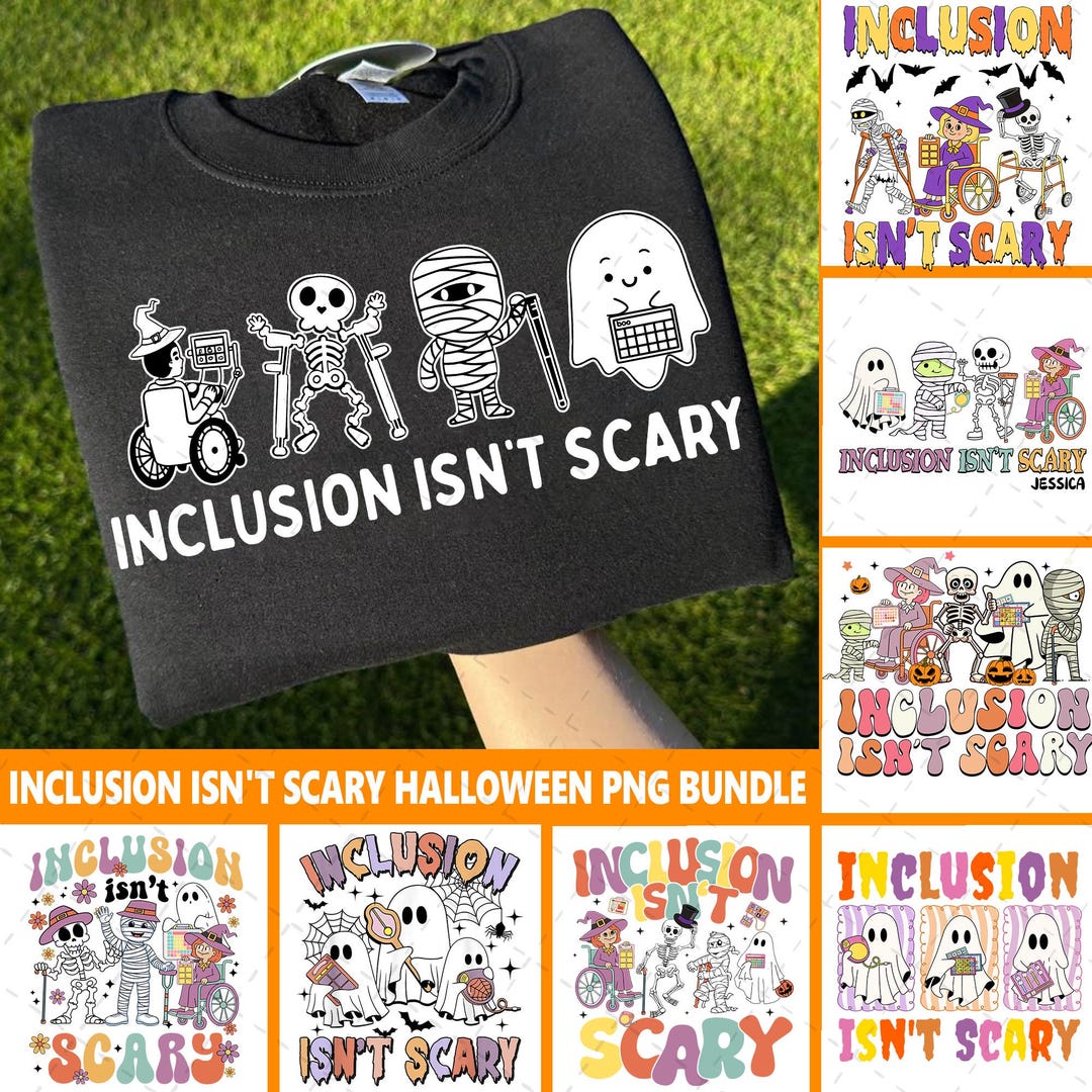 18+ Inclusion Isn't Scary Png Bundle, Png, SLP Halloween Png, Sped ...