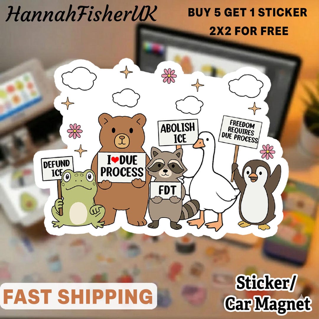 Abolish Ice Goose Bear Raccoon Chinga La Migra Sticker/car Magnet, Anti ...