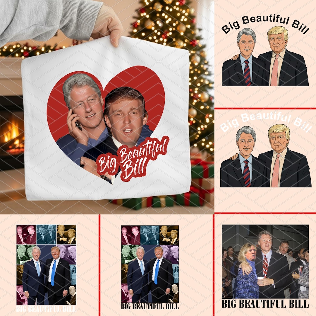 Donald Trump and Bill Clinton Bundle Png, Blowing Bubba, Big Beautiful ...