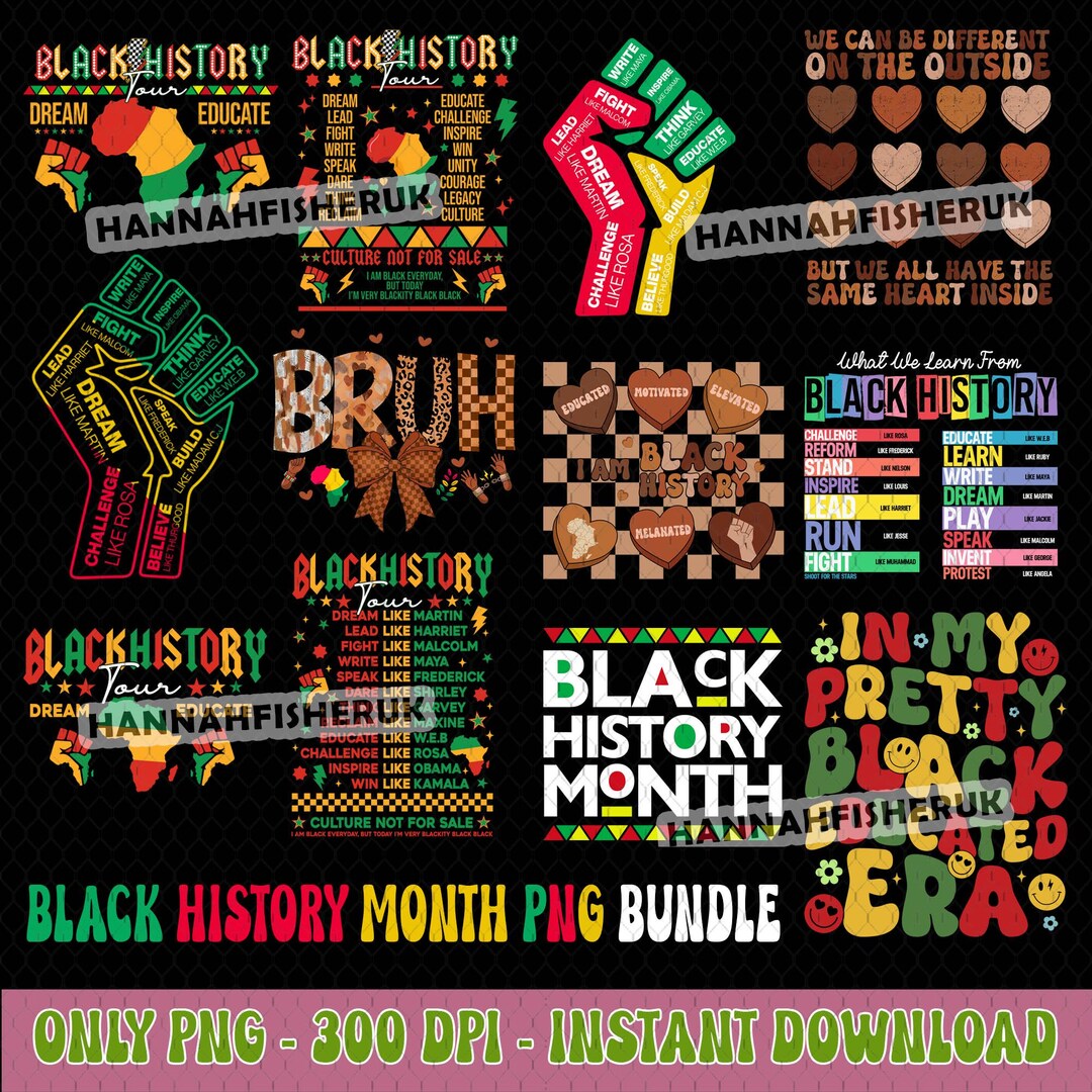 50+ Black History Month Png Bundle, Juneteenth Png Bundle, Black People ...