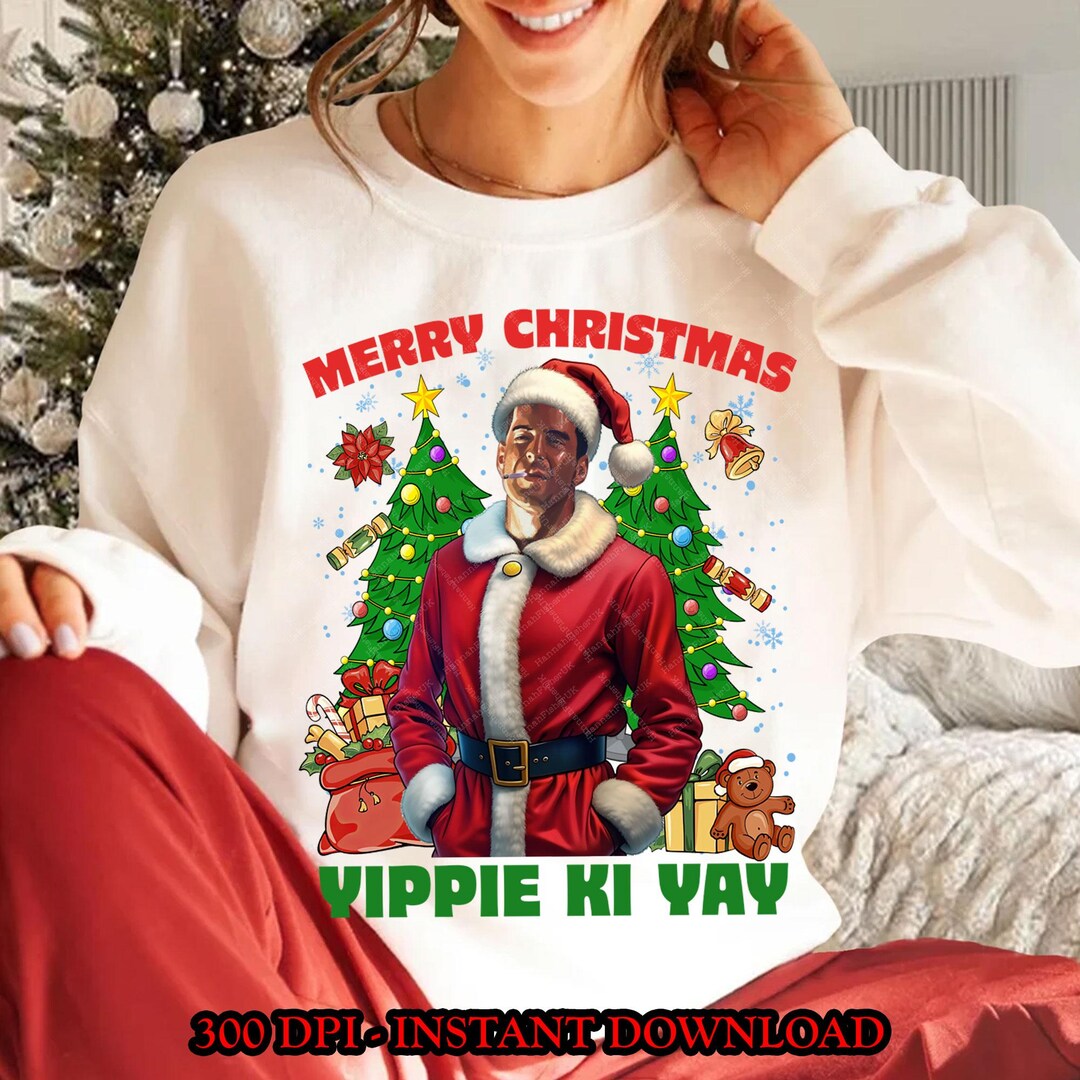 Merry Christmas Yippie Ki Yay Die Hard Movie Png, Die Hard Png, Christmas Movie Friends Png ...