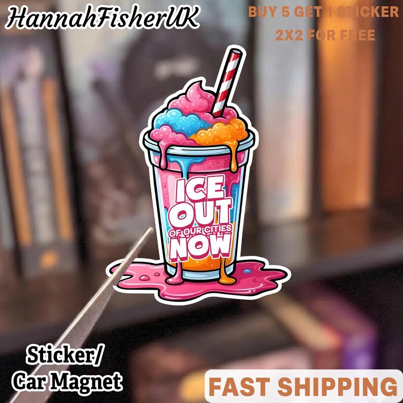 ICE Out Now Sticker, Immigration Justice Decal, Human Rights Activist ...