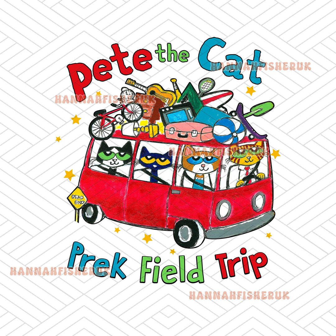 Pete the Cat Prek Field Trip Png, Pete the Cat Png, Gift for Preschool ...