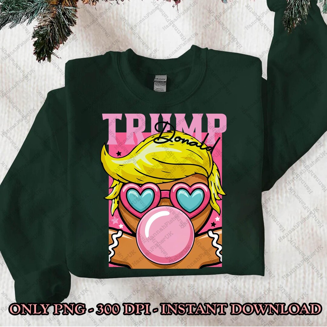 Pink Gingerbread Trump Bubble Gum Png, Trump Lover Christmas Png ...