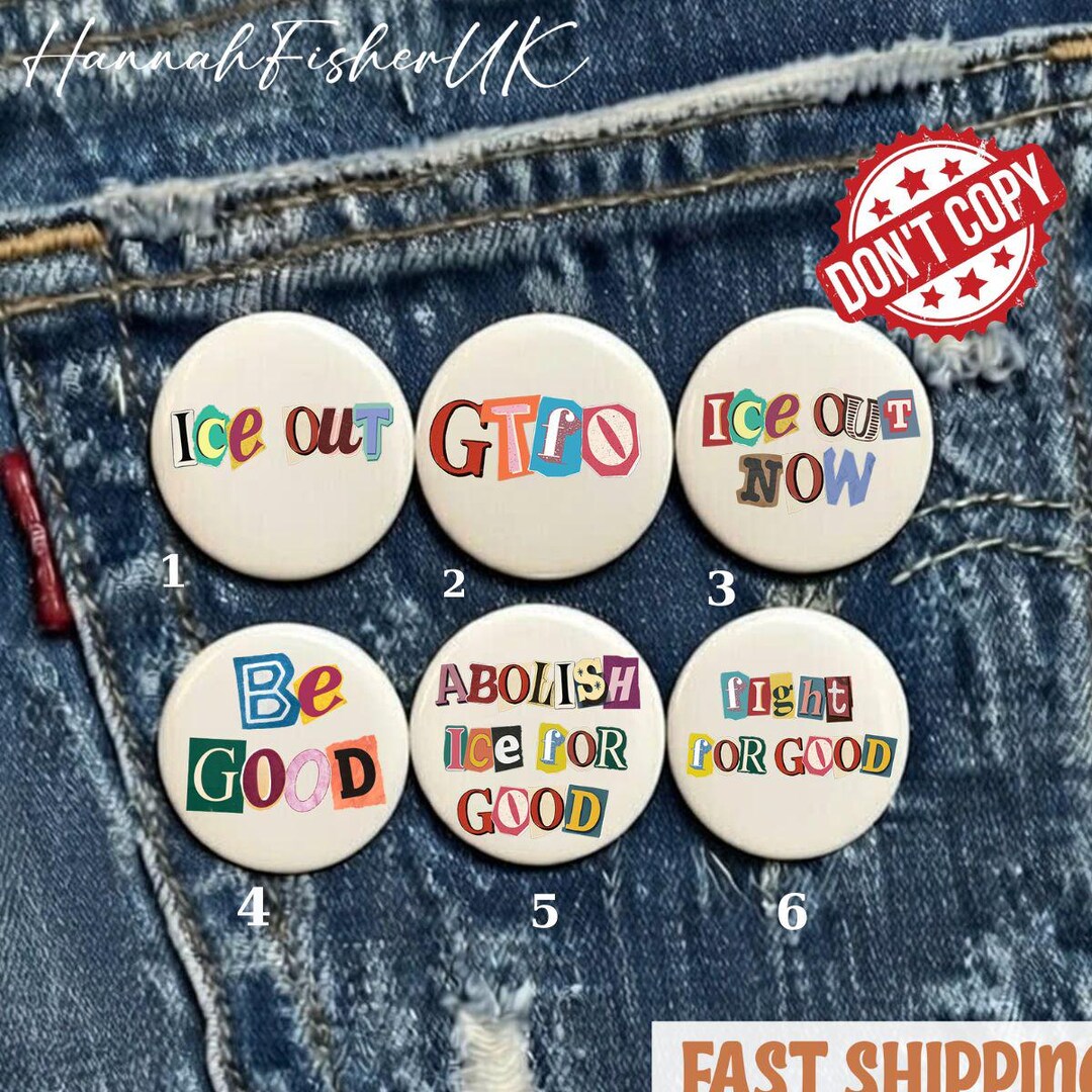 ICE Out for Good Pin, Be Good Pin Button, Gtfo, Stop Deportations ...