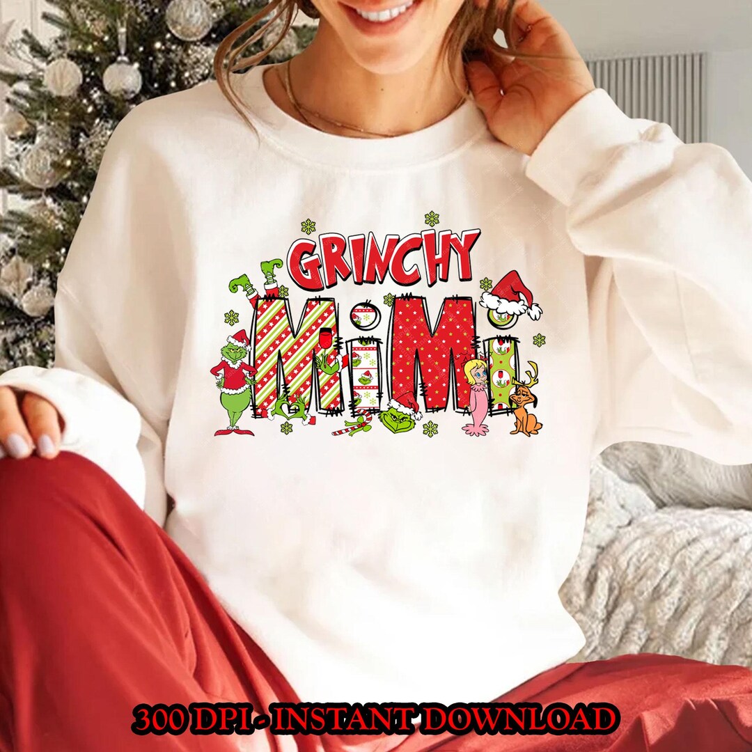 Grinchy Mimi Png, Christmas Gift for Mimi, Santa's Favorite Mimi Png ...