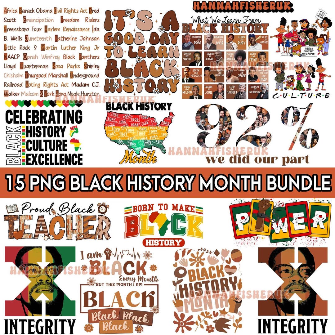 15 Black History Month Png Bundle, Juneteenth Png Bundle, Black People ...
