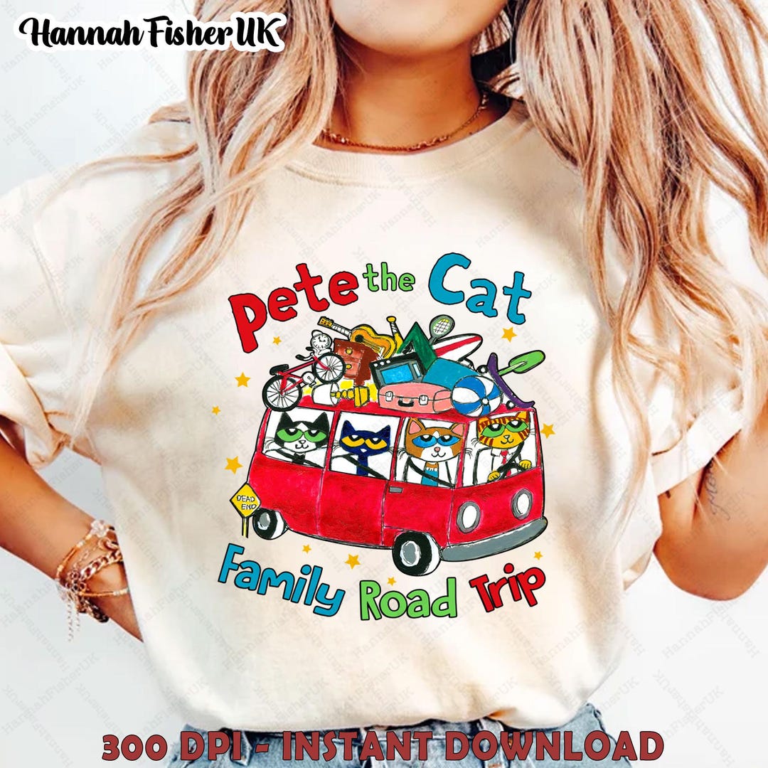 Pete the Cat Family Road Trip Png, in My 100 Days of School Era Png ...