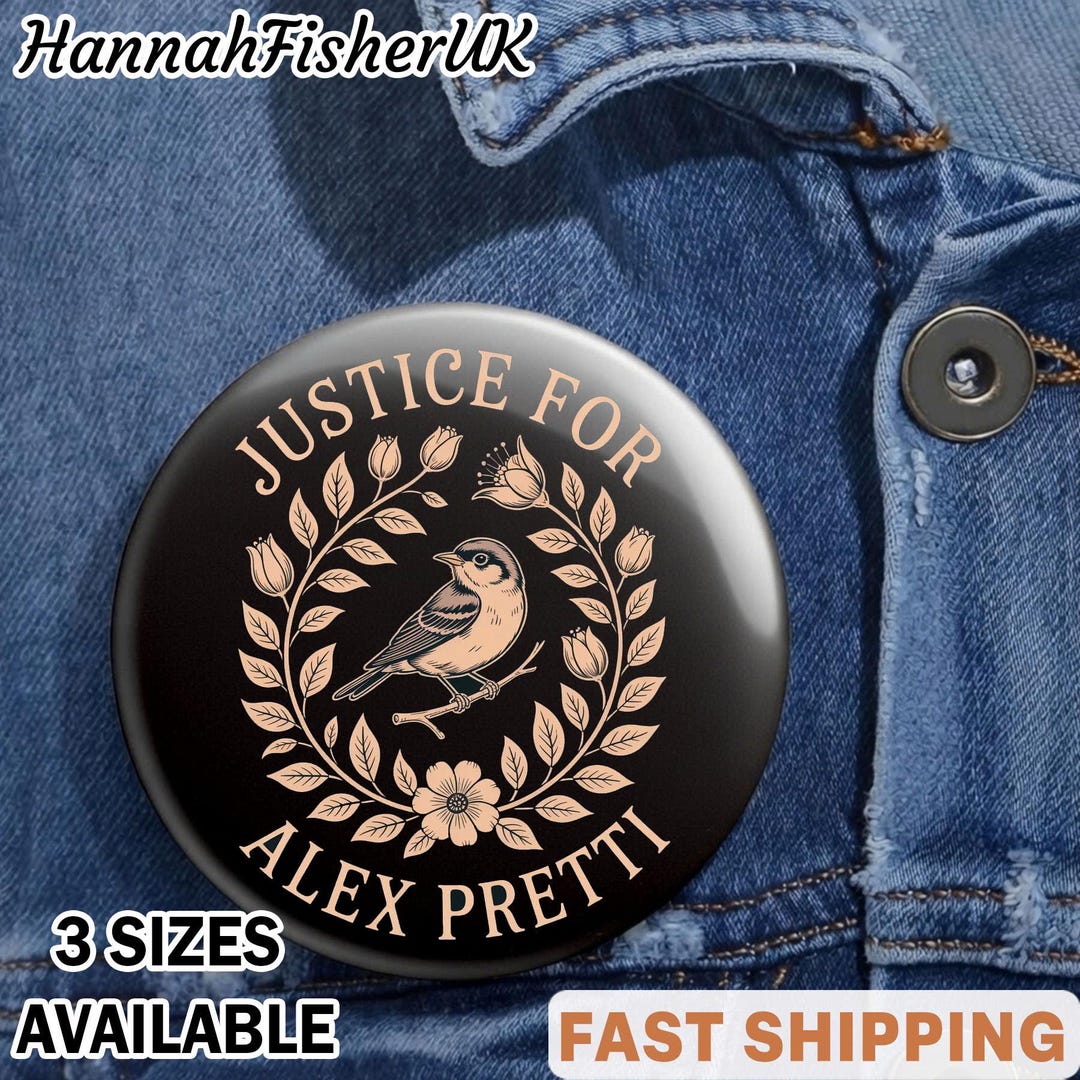 Justice for Alex Pretti Pin Button, Activism Button, Progressive ...