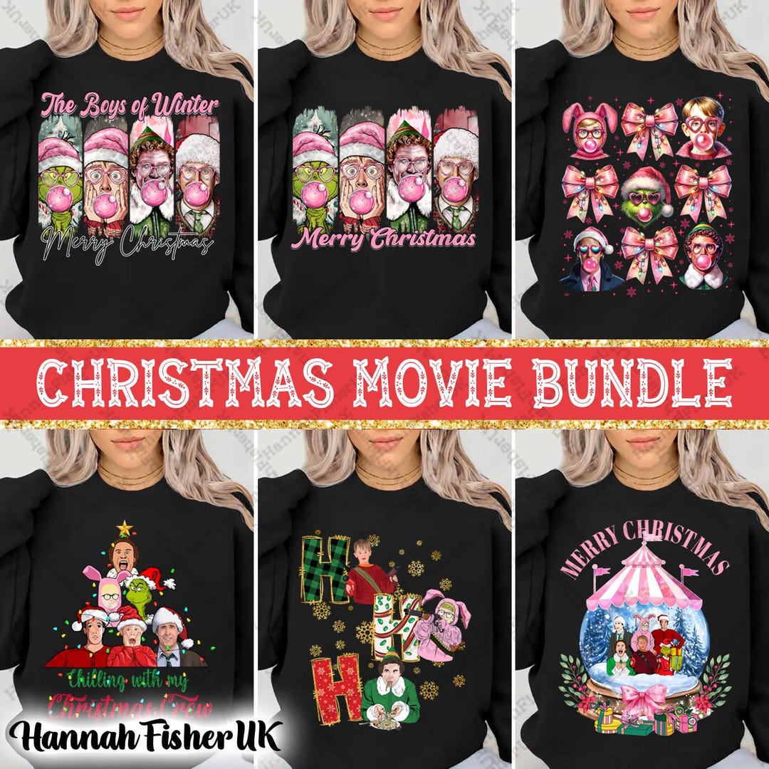 Retro Movie Christmas Bundle Png, Christmas Story Bundle Png, Merry ...