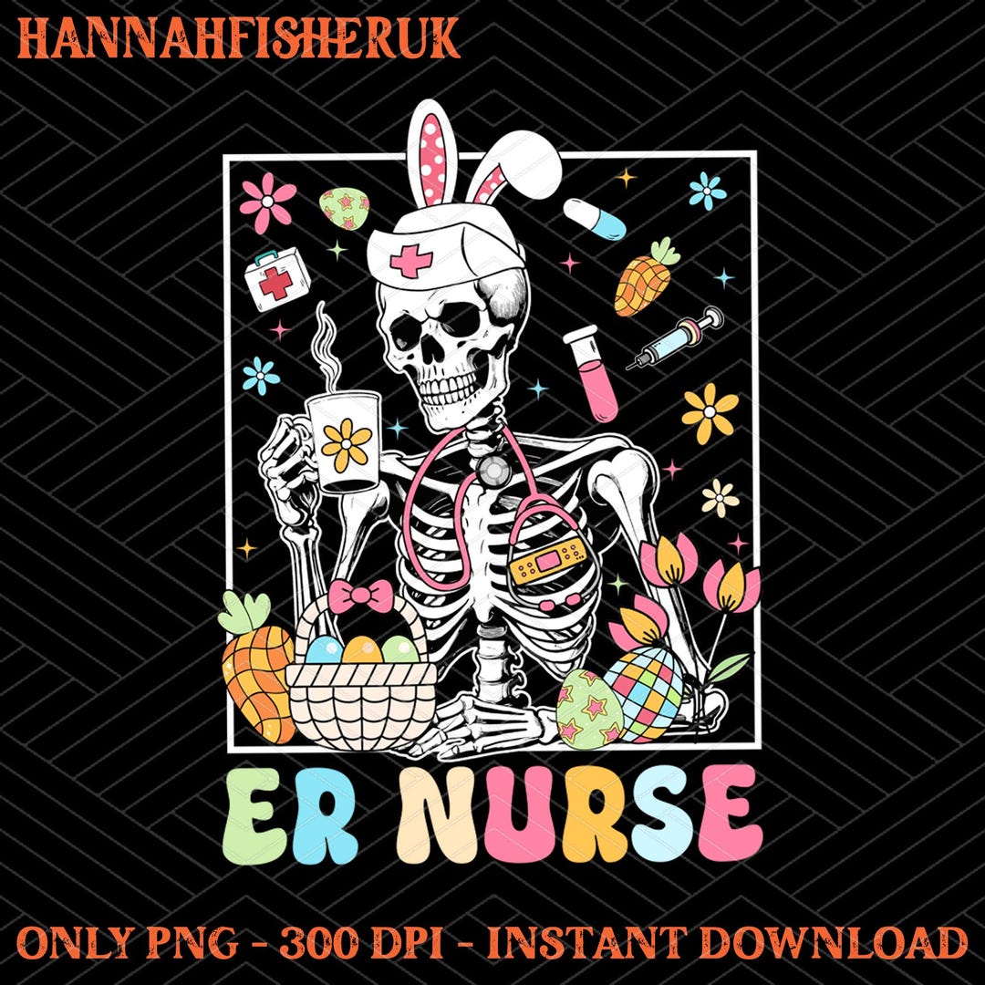 Skeleton ER Nurse Easter Png, Easter Emergency Department Skeleton ...