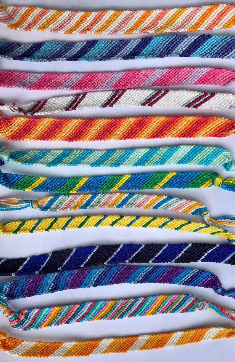 Custom Striped Friendship Bracelet - Etsy