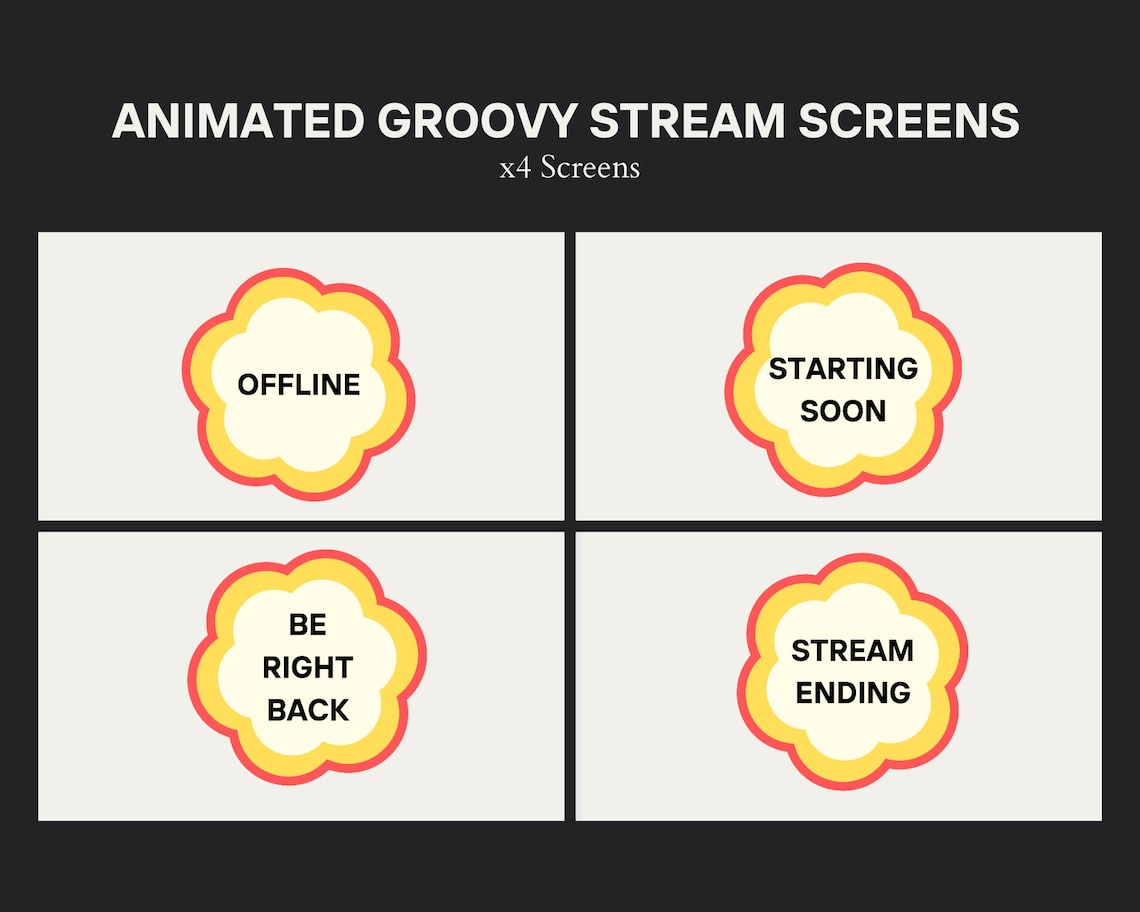 Animated Groovy Aesthetic Twitch Stream Screens Twitch Overlay ...