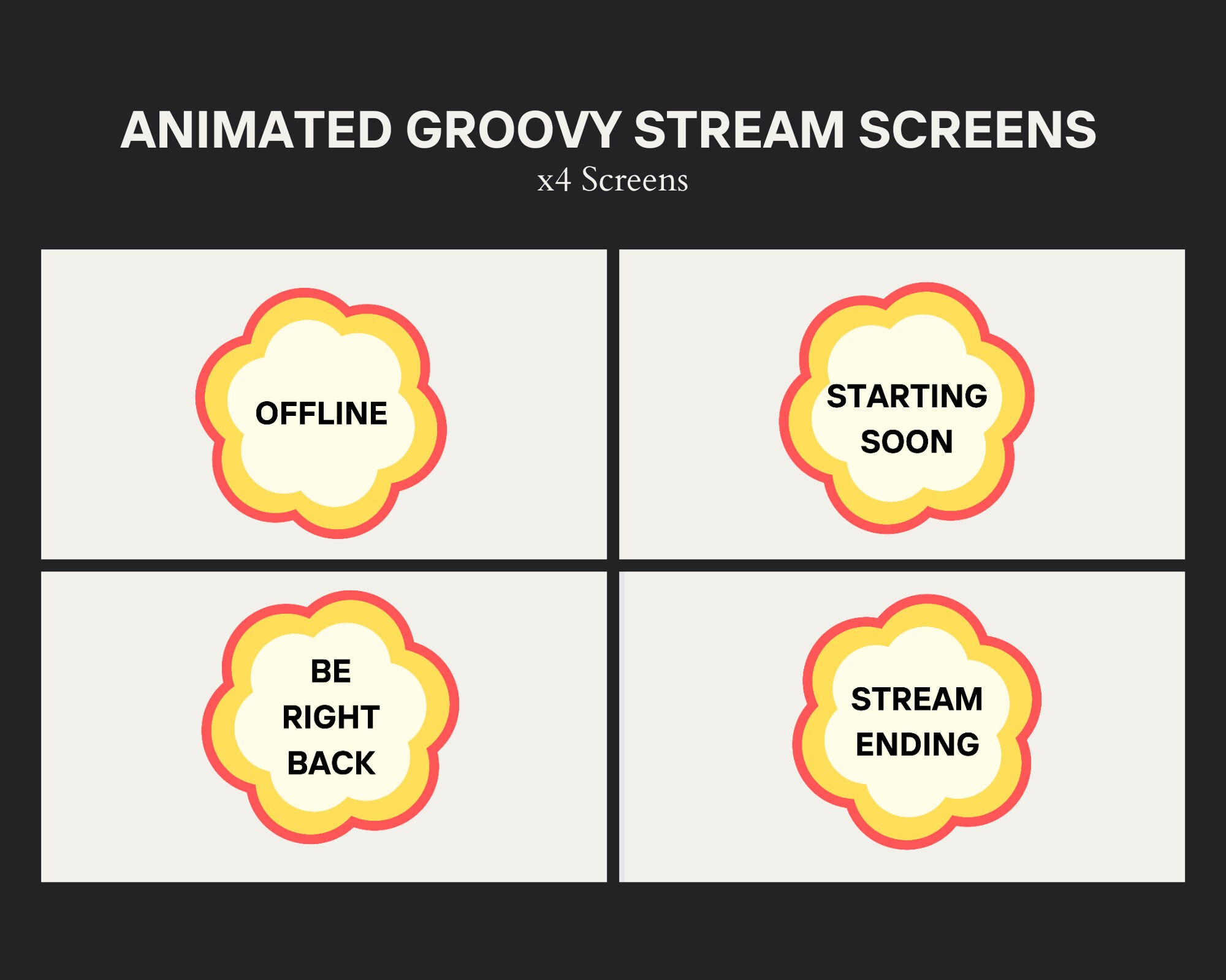 Animated Groovy Aesthetic Twitch Stream Screens Twitch Overlay ...