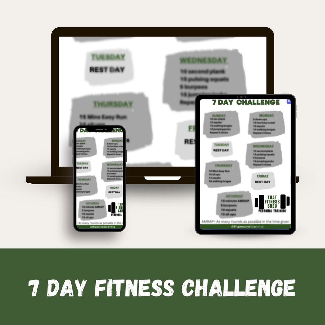 7 Day Fitness Challenge - Etsy