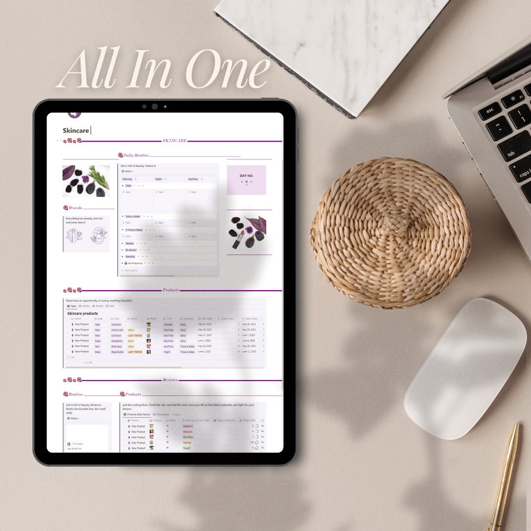 Notion Template Skincare Tracker, Notion Planner Beauty Tracker ...