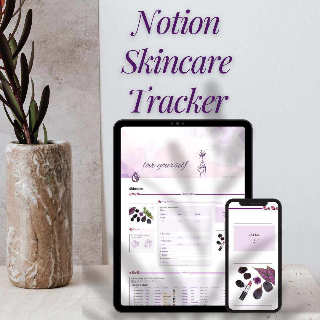 Notion Template Skincare Tracker, Notion Planner Beauty Tracker ...