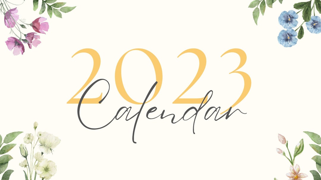 Minimal Watercolour Floral Printable 2023 Calendar - Etsy