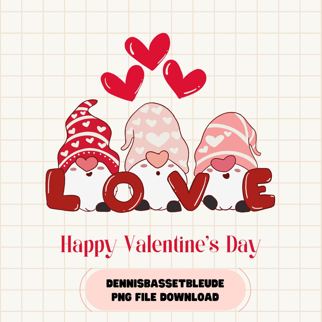 Valentine's Day Gnomies Png Sublimation Design Gnomes - Etsy