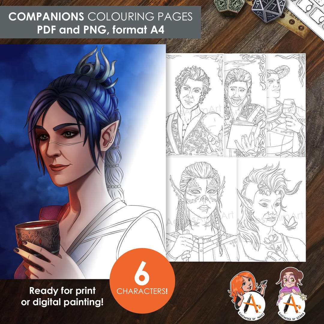 Baldur's Gate 3 Companions Coloring Book for Print 6 Characters - Etsy ...