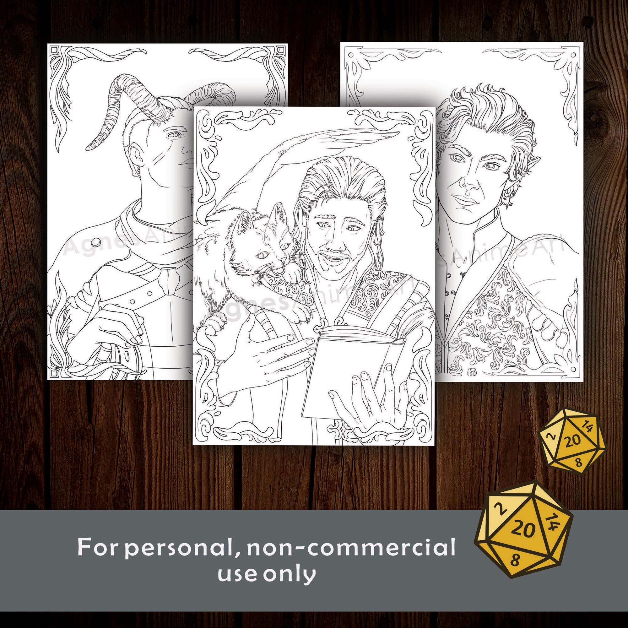 Baldur's Gate 3 Companions Coloring Book for Print | 6 Characters - Etsy