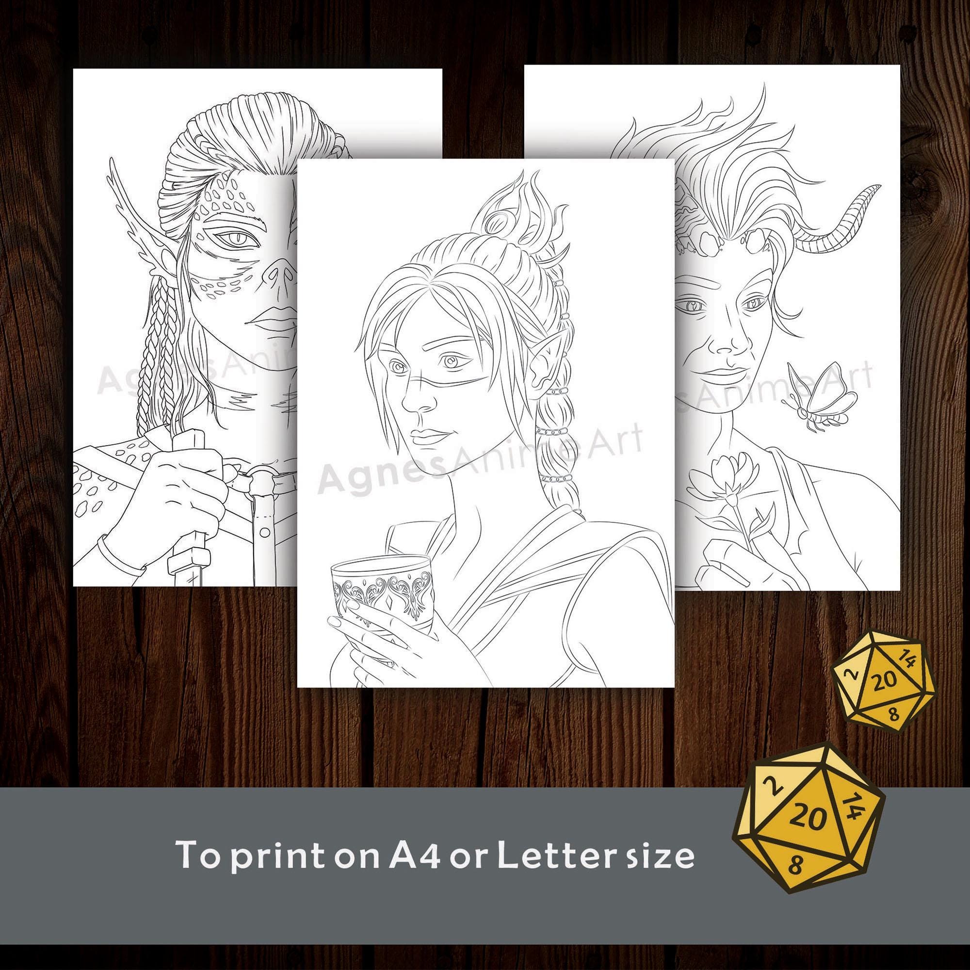 Baldur's Gate 3 Companions Coloring Book for Print | 6 Characters - Etsy