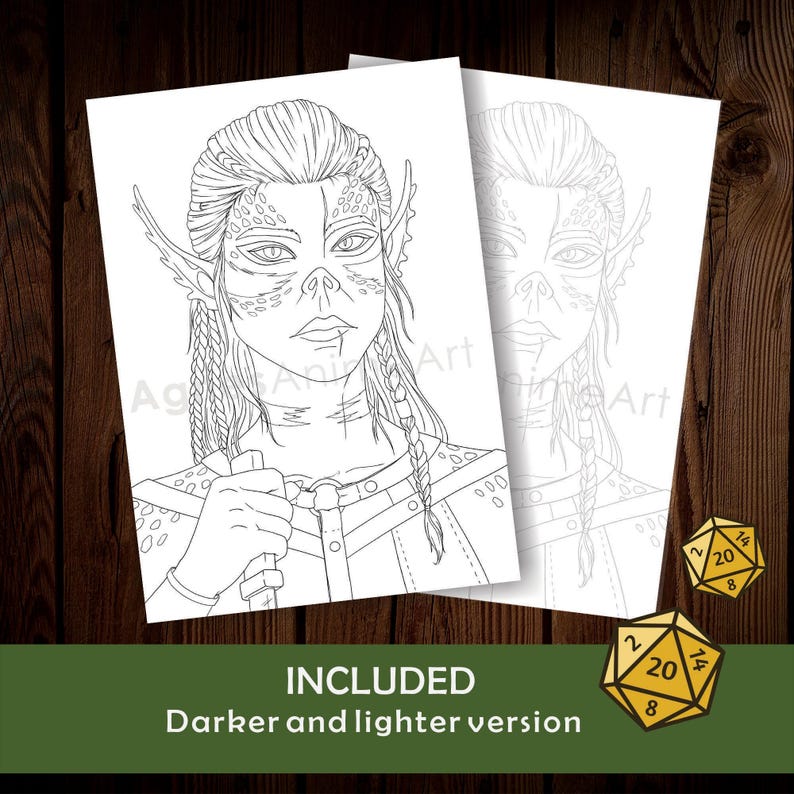 Lae'zel Coloring Page A4 Digital Baldur's Gate 3 | BG3 | Lajzel | RPG ...