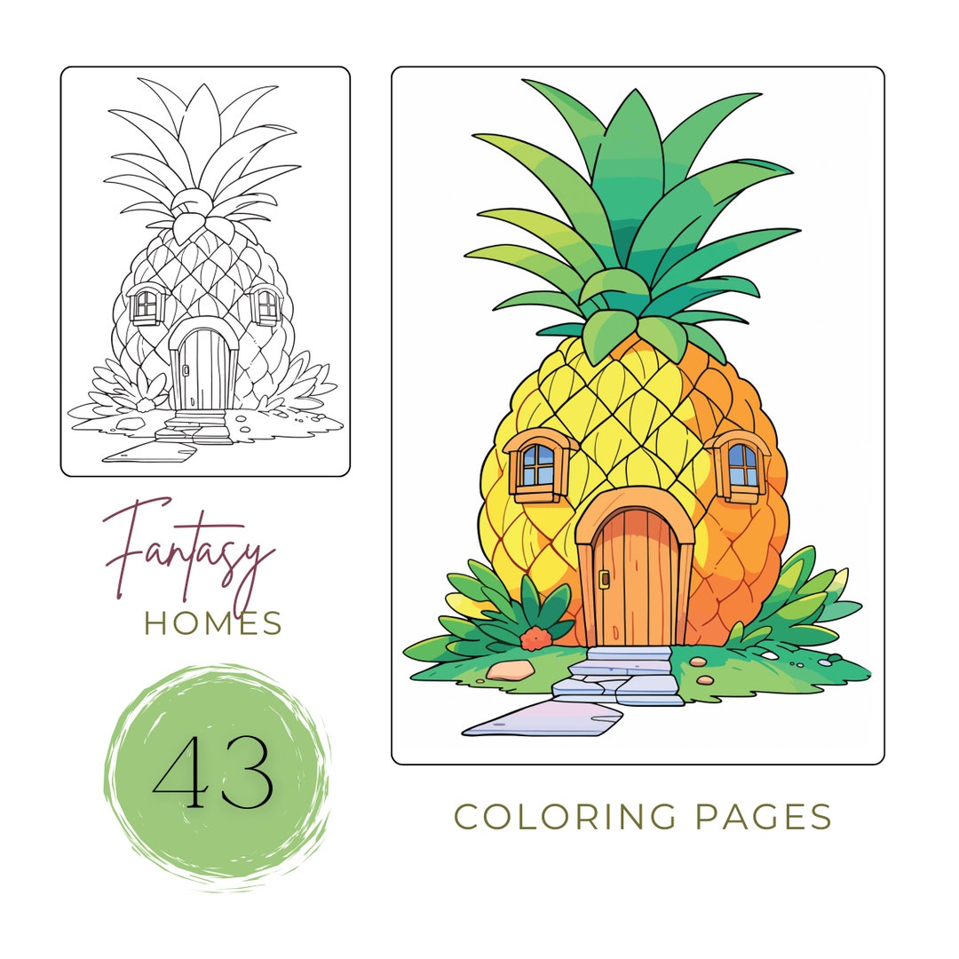 Fantasy Homes Coloring Pages Printable Enchanted Homes Coloring Book ...