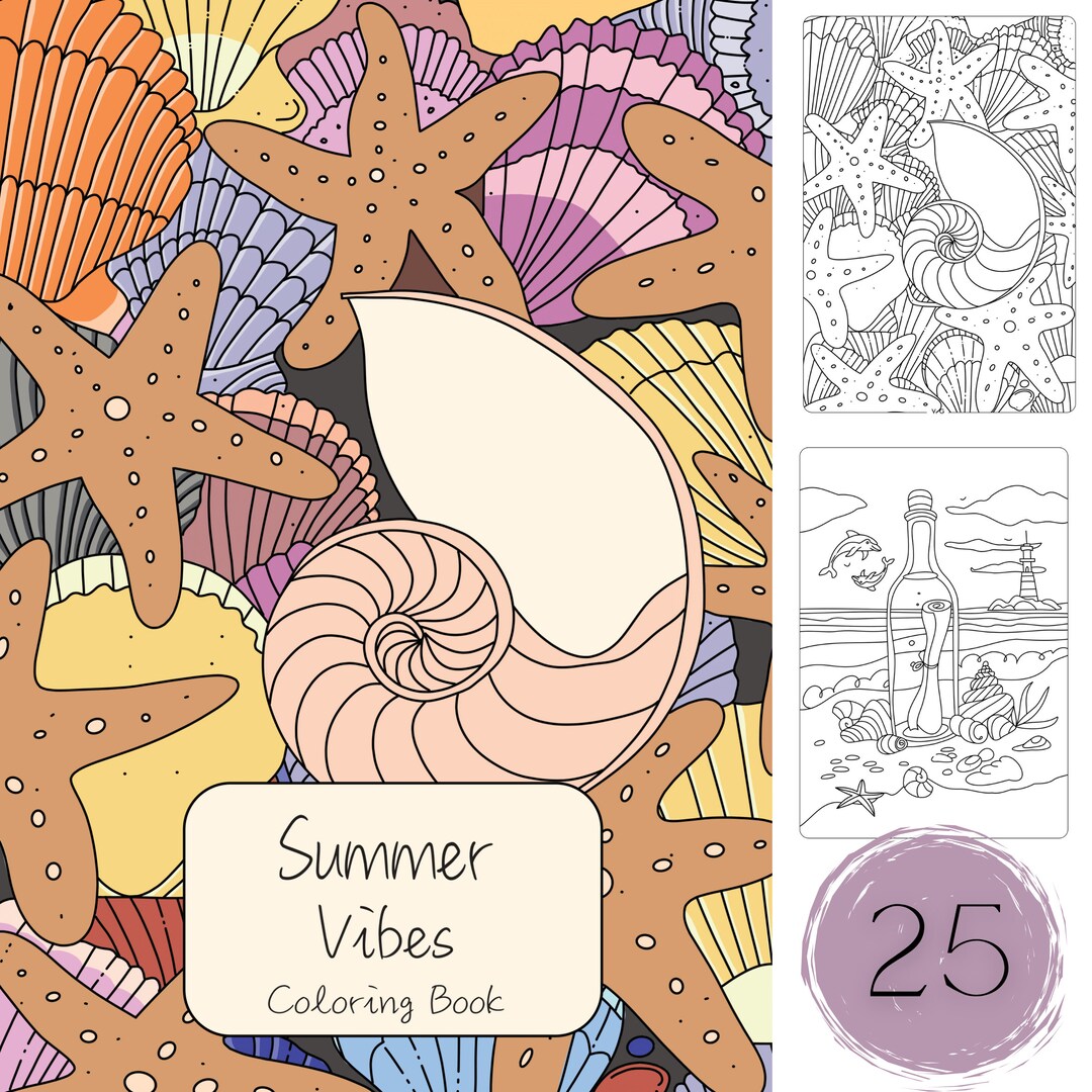 Landscape Coloring Pages Printable Summer Vibes Coloring Book for ...