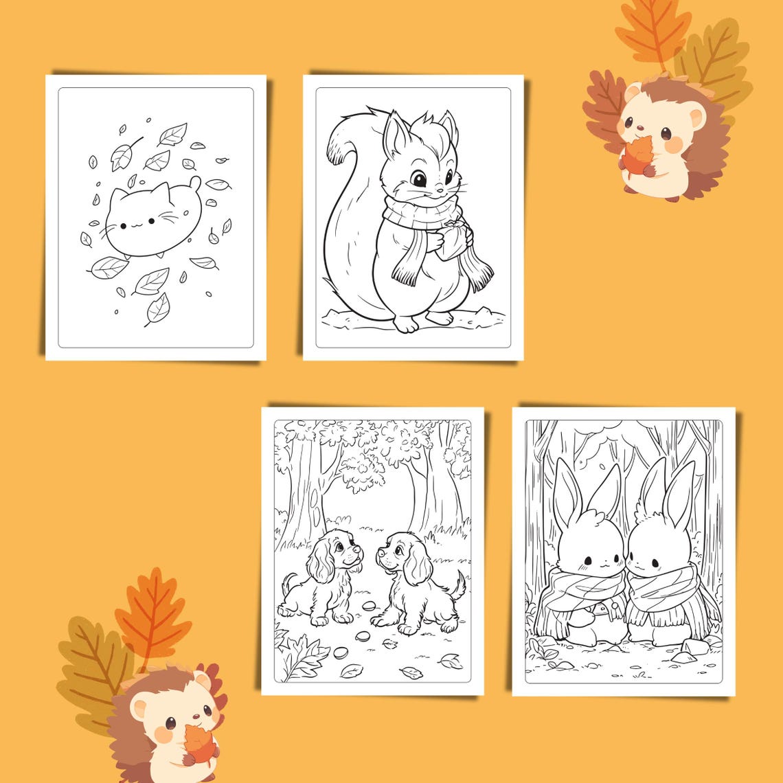 Fall Animals Coloring Pages for Adult Autumn Wildlife Coloring Sheets ...
