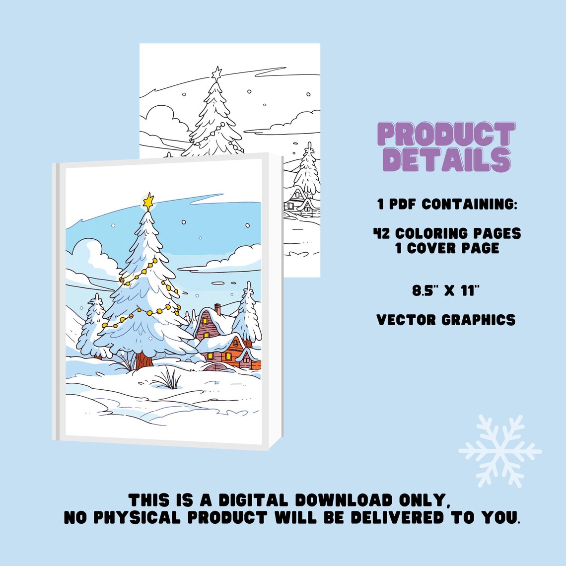 Winter Landscape Coloring Pages for Adults Printable Nature Coloring ...