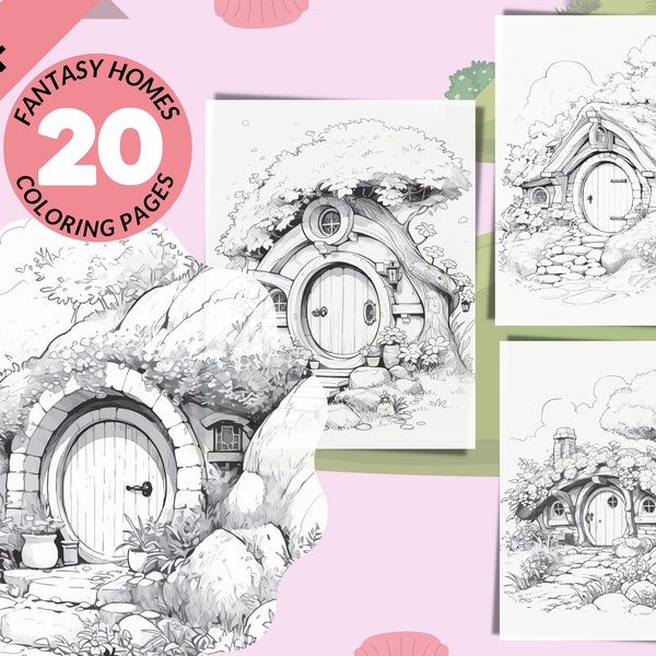 Dwarf House Coloring - Etsy