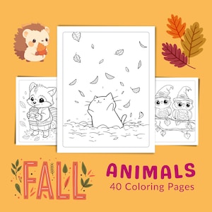 Fall Animals Coloring Pages for Adult Autumn Wildlife Coloring Sheets ...