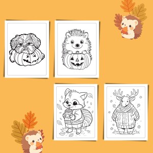 Fall Animals Coloring Pages for Adult Autumn Wildlife Coloring Sheets ...