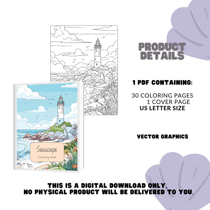 Seascape Coloring Pages for Adults Beach Scene Lighthouse Ship ...