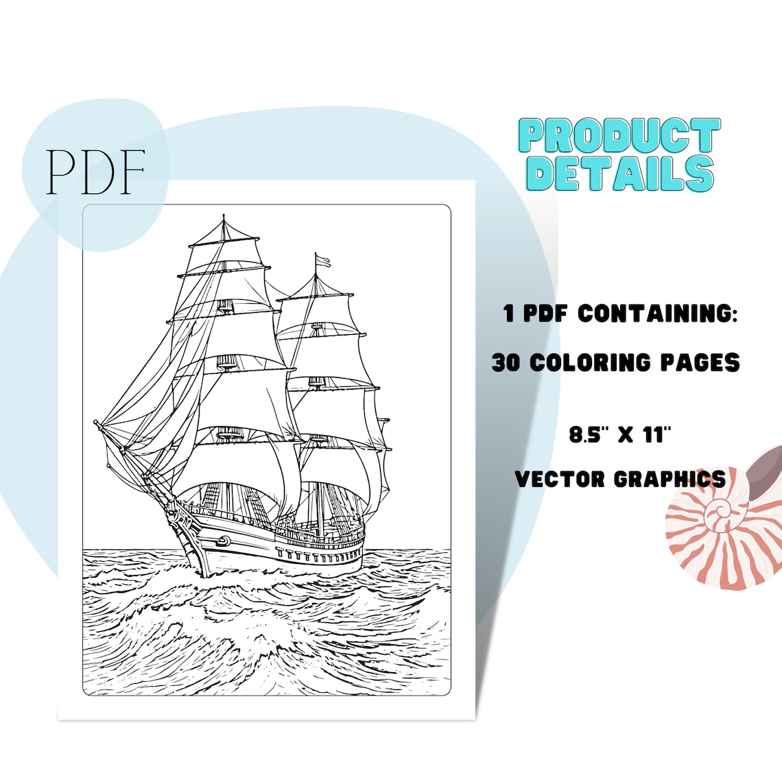 Seascape Coloring Pages for Adults Beach Scene Lighthouse Ship ...