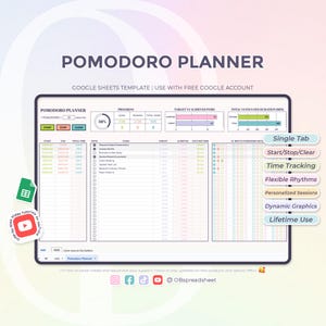 Pomodoro Planner - Time Management - Productivity Planner - Study ...