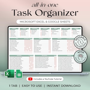 All in One Task Organizer - to Do List - Daily Weekly Monthly Annually ...