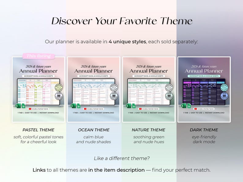 Annual Planner - 2026 & Future Years - Events, Birthdays, Daily Notes ...