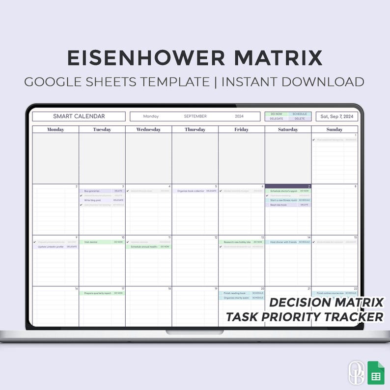 Eisenhower Matrix - Task Priority Tracker - Decision Matrix - Urgent / Important - to Do List ...