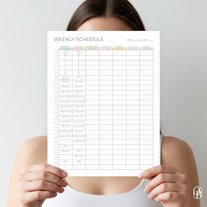 24 7 Weekly Planner - Etsy